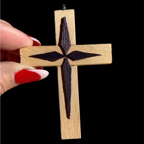 Wall Decor | Handmade Carved Wood Native American Cross Signed Crucifix ...
